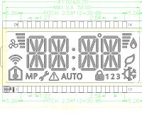 China Custom TN Positive Transflective Segment LCD Display 6 O’Clock Viewing Angle for Thermostat Control Panel for sale