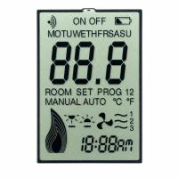 China Monochrome Segment LCD Display TN HTN Reflective LCD for Thermostat Temperature Control Panel for sale