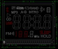China Custom HTN Segment LCD Display for CD Player | Monochrome LCD Screen Manufacturer for sale