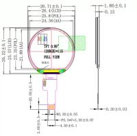 China 0.99 Inch Circular TFT LCD Display 128x115 IPS Round Screen for AI Toy and Smart Interactive Devices for sale