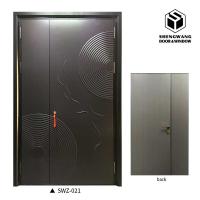 China Secure Aluminum Entrance Door Multi Point Locking Door Living Hall Modern Aluminum Front Doors for sale