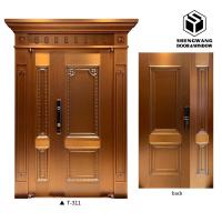 China Traditional Brown With Aluminum Garden Gate Door For Main Exterior Metal Garden Gate for sale