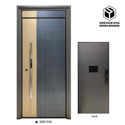 China Left Stainless Steel For Outswing Metal Door With Brown Swinging Fire Doors for sale