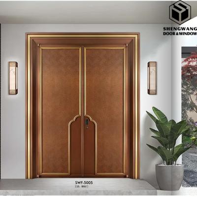 China Brown Color With Water Penetration Resistance Copper Door For Villa Front Door Aesthetic for sale