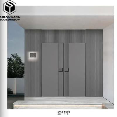 China Aluminum Garden Gate Customized Grey Sliding Glass Door Glazed Aluminium Door For High Fire Resistanc for sale