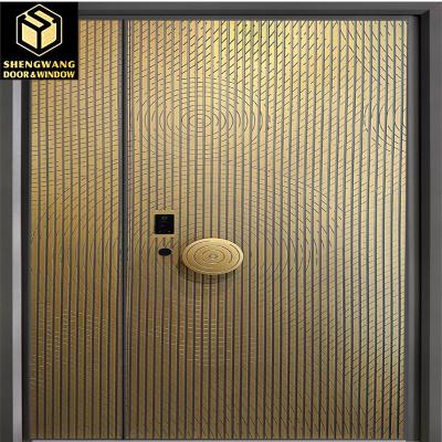 China 5MM Scratch Resistant Aluminum Clad Exterior Doors Classroom Contemporary Aluminium Front Doors for sale