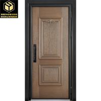 China MDF Customized Color Aluminum Entrance Door Swing Left Aluminum Front Door for sale