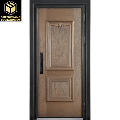 China MDF Customized Color Aluminum Entrance Door Swing Left Aluminum Front Door for sale