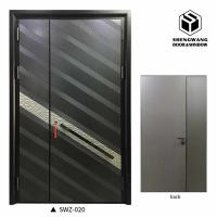 China Cast Villa Khaki Copper Aluminium Exterior Doors Folding Aluminum Entry Door Customized Width for sale