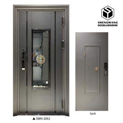 China Livingroom 45mm Interior Aluminum Doors Finishing Panel Black  4x8 Front Door for sale