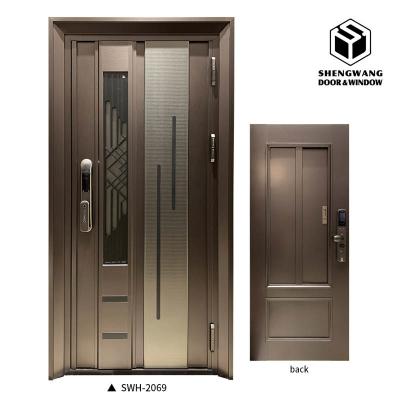 China Customizable Color And Architrave Options For Aluminum Wooden Door With Fire Rating  Of 1.0 Hour for sale
