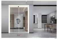 China Fireproof Black Large Aluminum Sliding Glass Doors Kindergarten Commercial Aluminum Glass Door for sale
