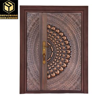 China Fireproof Swing Left Aluminum Shop Front Doors Villa Solid Aluminium Front Doors for sale