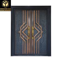 China Fireproof Swing Left With Aluminum Shop Front Doors Villa Solid Aluminium Front Doors for sale