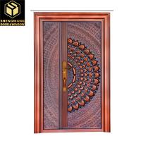 China Fireproof Swing Left With Aluminum Shop Front Doors Villa Solid Aluminium Front Doors for sale
