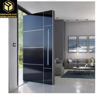China Powder Coated With Aesthetics Solid Aluminum Exterior Doors For Main Entrance for sale