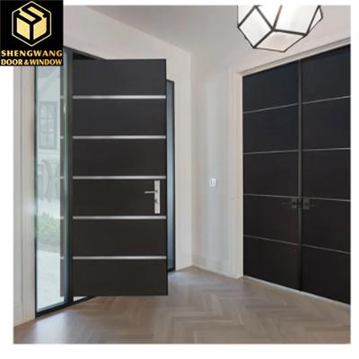 China Fireproof Swing Left Aluminum Shop Front Doors Villa Solid Aluminium Front Doors for sale