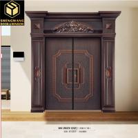 China Fireproof Swing Left Aluminum Shop Front Doors Villa Solid Aluminium Front Doors for sale