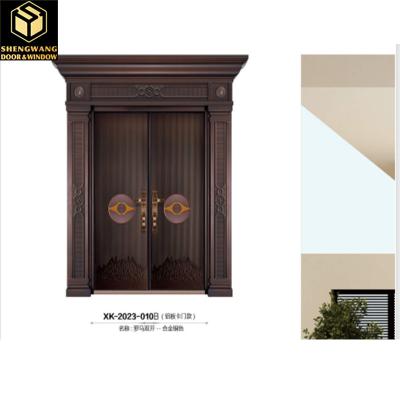 China Fireproof Swing Left Aluminum Shop Front Doors Villa Solid Aluminium Front Doors for sale
