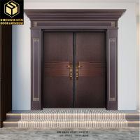 China Fireproof Swing Left Aluminum Shop Front Doors Villa Solid Aluminium Front Doors for sale