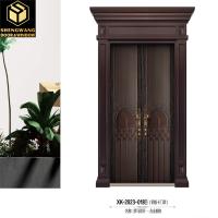 China Customized Wood Color All Aluminum Entrance Door For Biggest House Building for sale