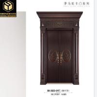 China Customized Wood Color All Aluminum Entrance Door For Biggest House Building for sale