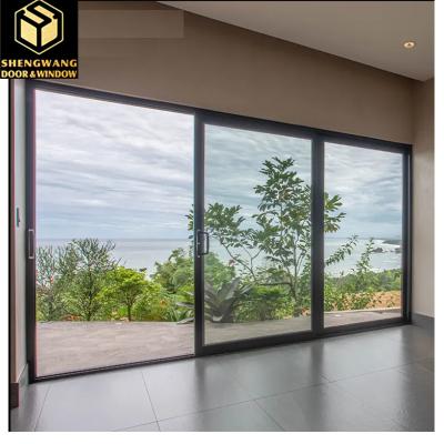 China Villa Push Pull Curtain Wall Window Transparent Aluminium Window With Sliding Frame for sale