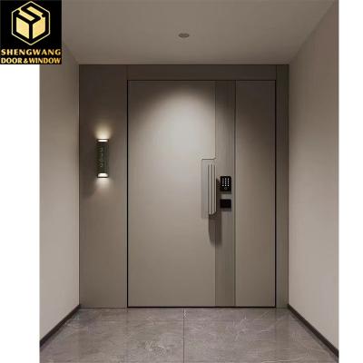 China Swing Left Stainless Steel Outswing Metal Door Brown Swinging Fire Doors for sale