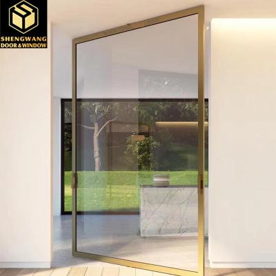 China Double Glazing Entrance PT Door  With 1.2M Width Custom Aluminium Sliding Doors Key Lock for sale