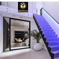 China Double Glazing Entrance PT Door  With 1.2M Width Custom Aluminium Sliding Doors Key Lock for sale