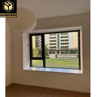 China Powder Coated Aluminum Sliding Swing Window With Black Slide Up Aluminum Window for sale