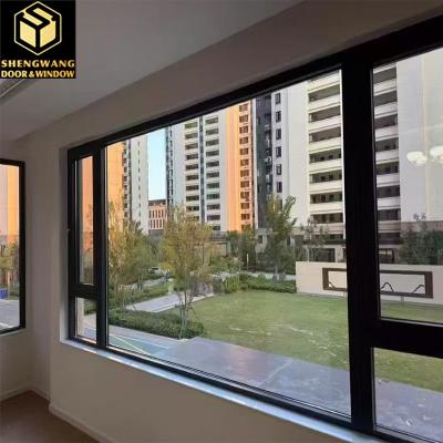 China Powder Coated Aluminum Sliding Swing Window With Black Slide Up Aluminum Window for sale