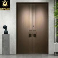 China Sapele Corrosion Resistant Aluminum Room Door Solid Core Door Soundproof for sale