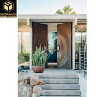 China Fireproof Swing Left Aluminum Shop Front Doors Villa Solid Aluminium Front Doors for sale