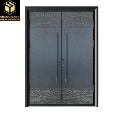 China Fireproof Swing Left Aluminum Shop Front Doors Villa Solid Aluminium Front Doors for sale