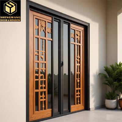China LOW E Security Curtain Wall Window Reinforced Aluminium Sliding Window For Kitchen for sale