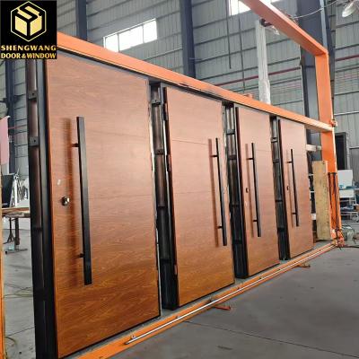 China Sapele Corrosion Resistant Aluminum Room Door Solid Core Door Soundproof for sale
