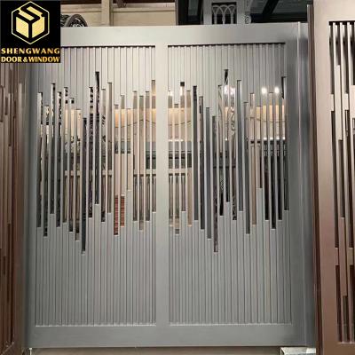 China Fire Resistance With Brown Aluminum Garden Gate And Smart Locks For Aluminum Side Gates for sale