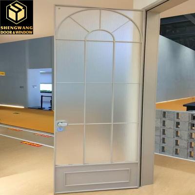 China Fireproof Black Large Aluminum Sliding Glass Doors Kindergarten Commercial Aluminum Glass Door for sale