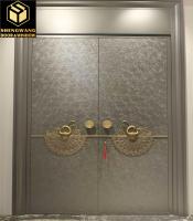 China Commercial 4 X 8 Black Aluminum Interior Doors Fire Rated Metal Doors With Finishing Panel for sale