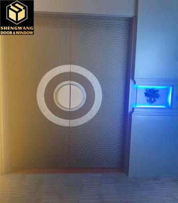 China Sapele Corrosion Resistant Aluminum Room Door Solid Core Door Soundproof for sale