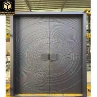 China Handle Black Wooden Aluminium Garden Door Noiseless Aluminium Pivot Entrance Doors for sale