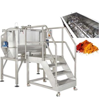 China Spice Powder Horizontal Trough Mixer Industrial Ribbon Blender Masala Blending Machine for sale