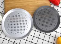 China 1.6mm Anodized Aluminum Perforated Pizza Pan With Round Punching Food Grade 15 Inch for sale
