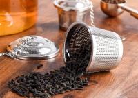 China 6.5cm/5cm/4.5cm Stainless Steel Basket Tea Strainer With Tray Replacement Tea Infuser Basket for sale
