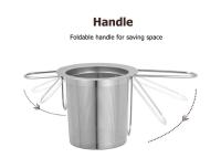 China Stainless Steel 304 Wire Mesh Dome Shape Tea Filter Infuser 2 Folding Handles Food Grade for sale