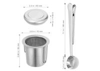 China Stainless Steel 304 Wire Mesh Dome Shape Tea Filter Infuser 2 Folding Handles Food Grade for sale