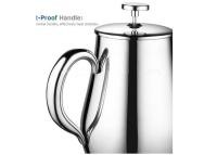 China 304 1000ml Pear Shape insulated stainless coffee plunger Double Wall for sale