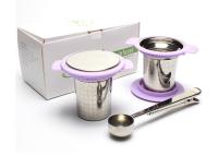 China Colorful Double Handle Replacement Teapot Infuser Basket For Custom Cup Mug Teapot for sale