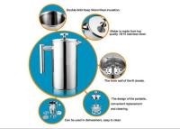 China Coffee Plunger 8 Cup Stainless Steel Metal French Press Pot Cafetiere SS304 for sale